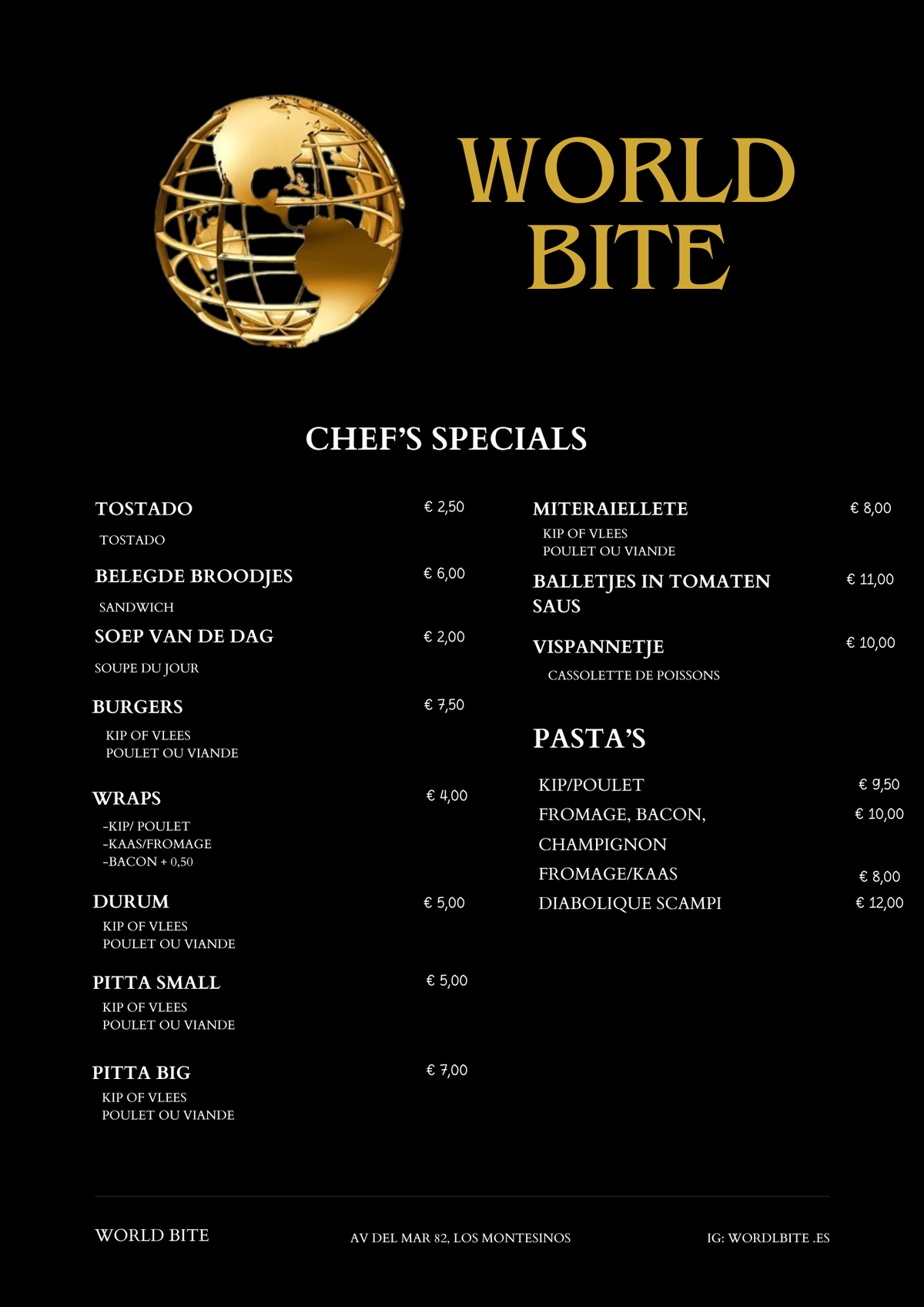 Menu | World Bite
