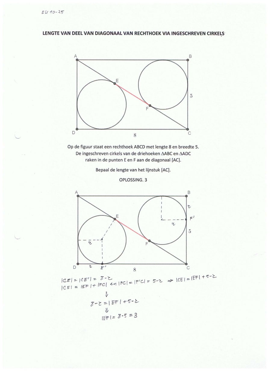 OPGAVE 25. Deel van een diagonaal van een rechthoek | EUCLIDEA 10 OPGAVE 25. Deel van een diagonaal van een rechthoek | EUCLIDEA 10