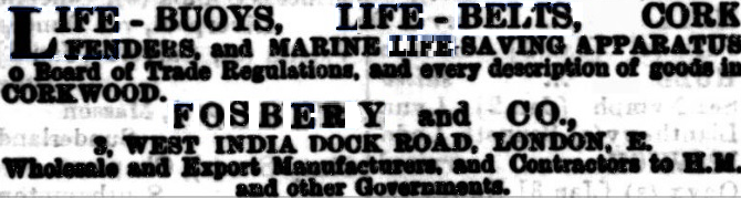Fosbery & Co London | Titanic's remaining lifebelts