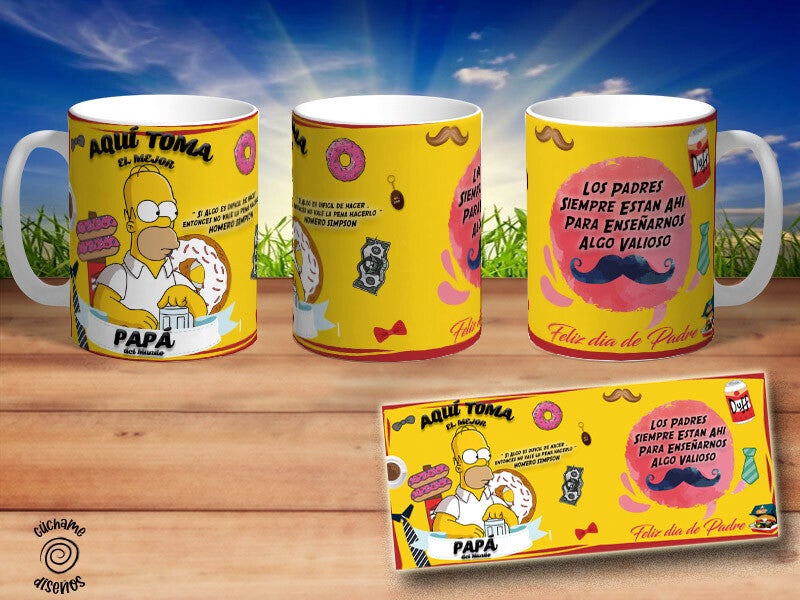 Los Simpsons Día Del Padre Cúchame Diseños