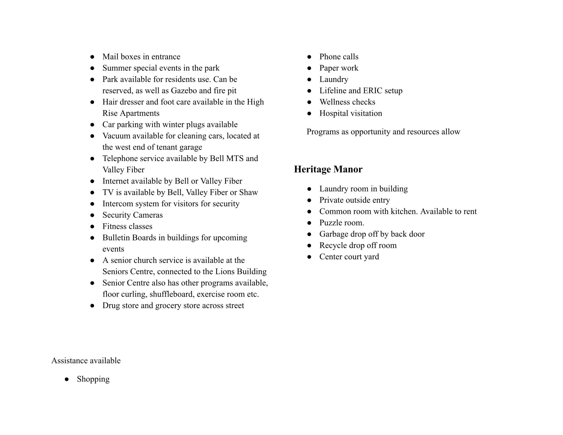 New member information | Winkler Heritage Village