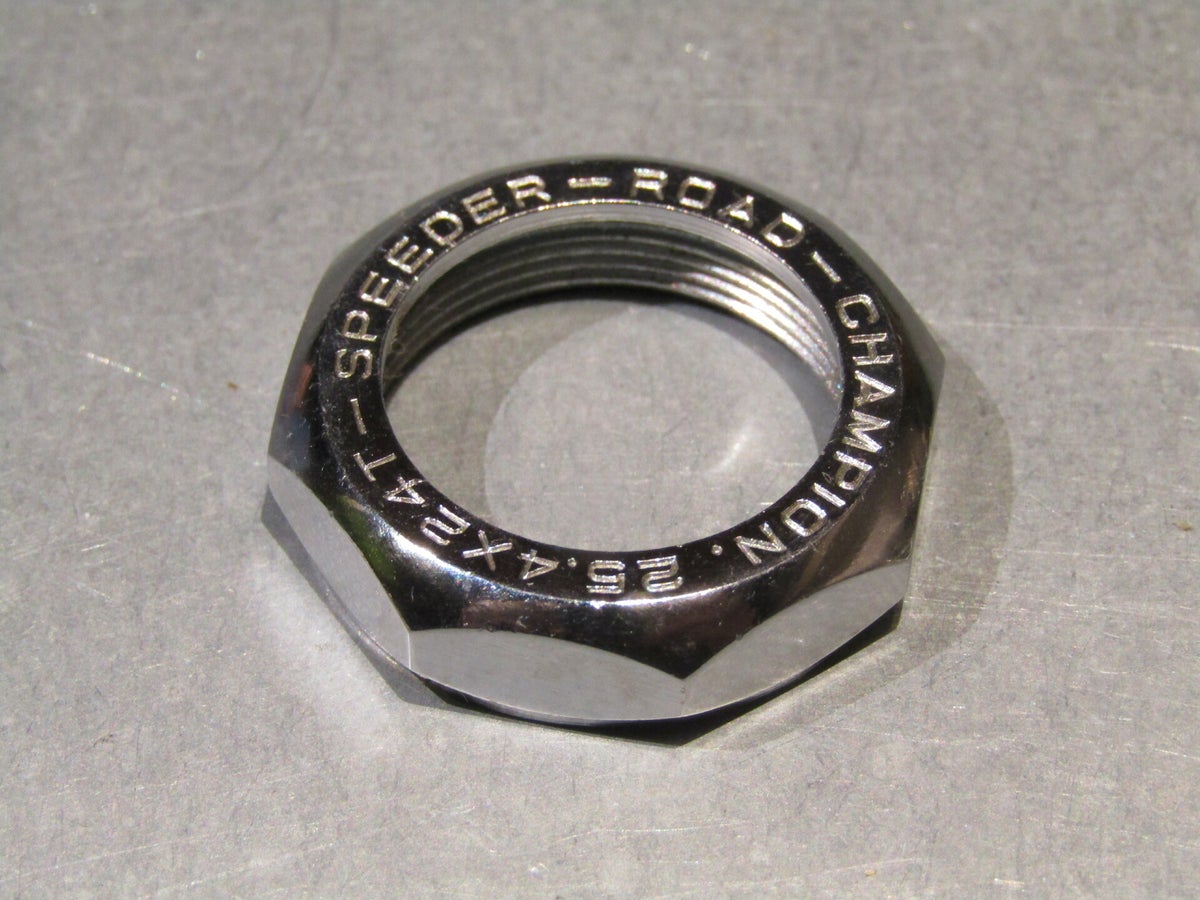 .CHAMPION - SPEEDER - ROAD Chrome steel headset LOCK-NUT ITALIAN Thread ...