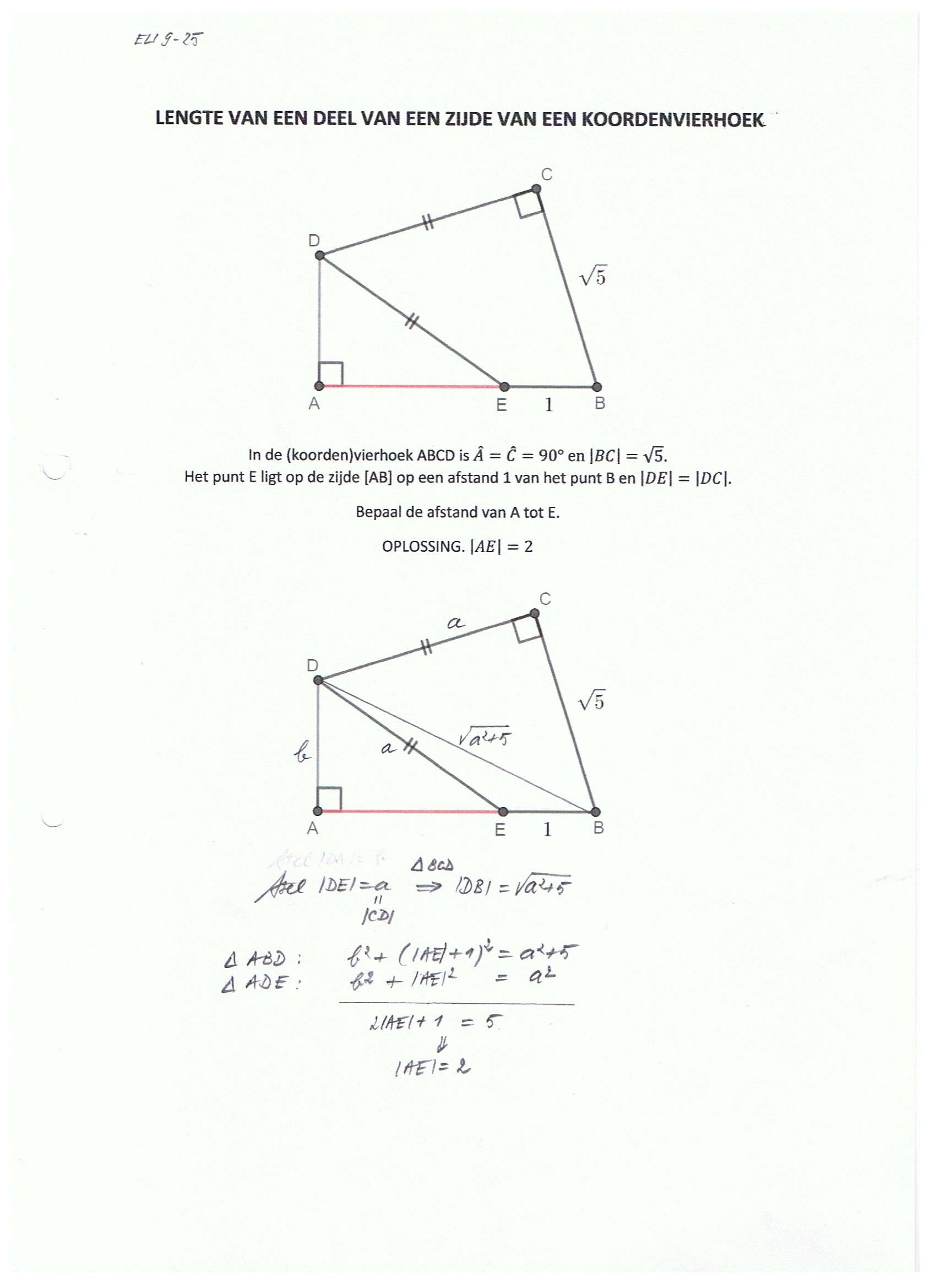 OPGAVE 25. Deel van een zijde van een koordenvierhoek | EUCLIDEA 9
