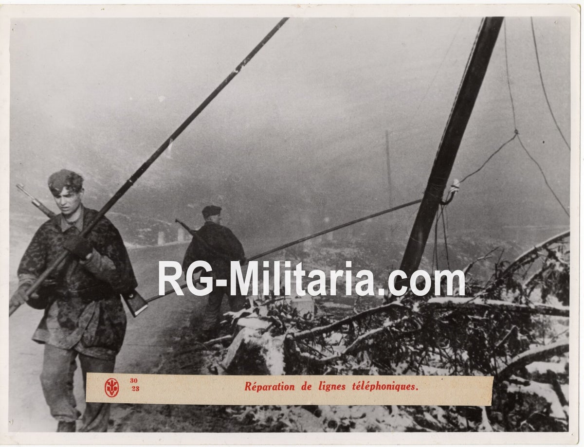 Original WW2 French Waffen SS Press Photo - SS soldiers working on ...