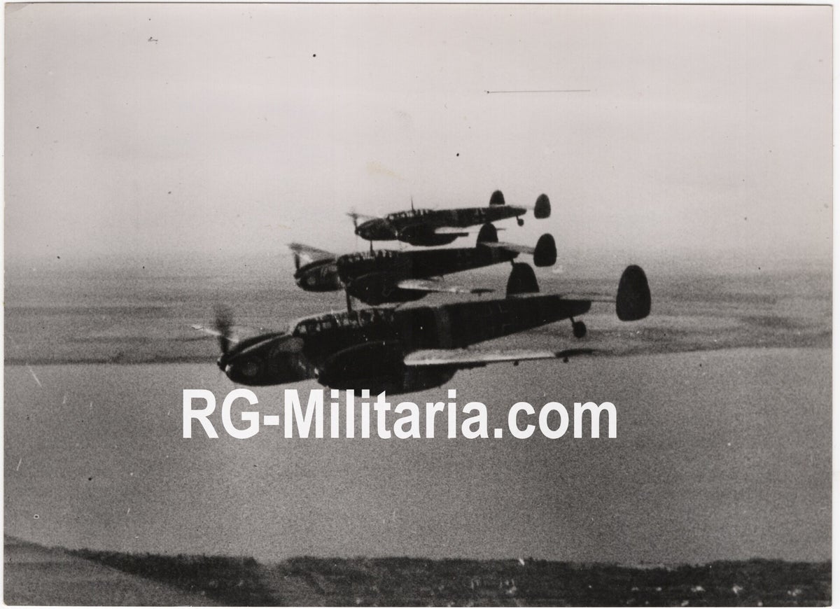 Original WW2 German Press Photo - Luftwaffe ZG 1 Zerstörergeschwader 1 BF 110 airplanes ''Wespe ...