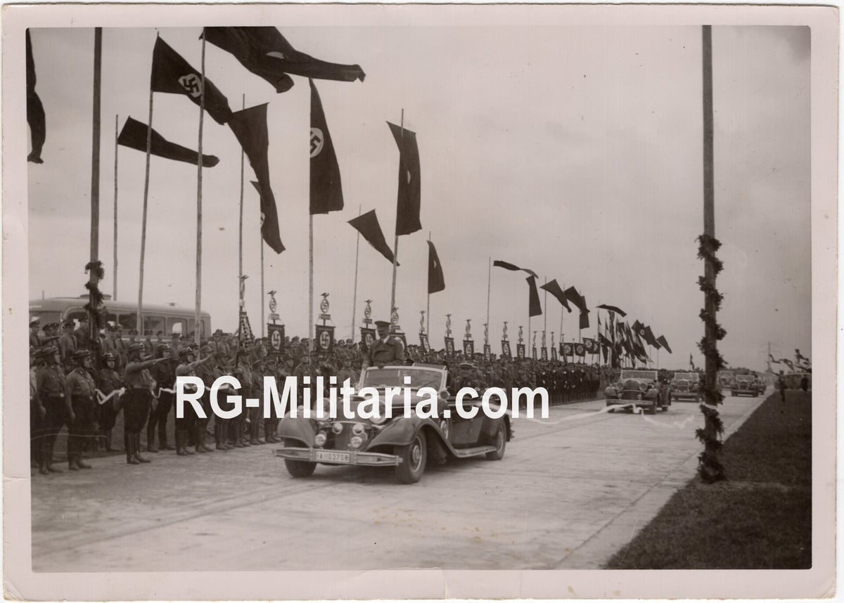 Original WW2 German Press Photo - Adolf Hitler driving on the Autobahn ...