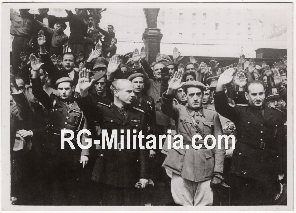 Original WW2 Belgian Press Photo - Spanish Blue Division leave to the ...