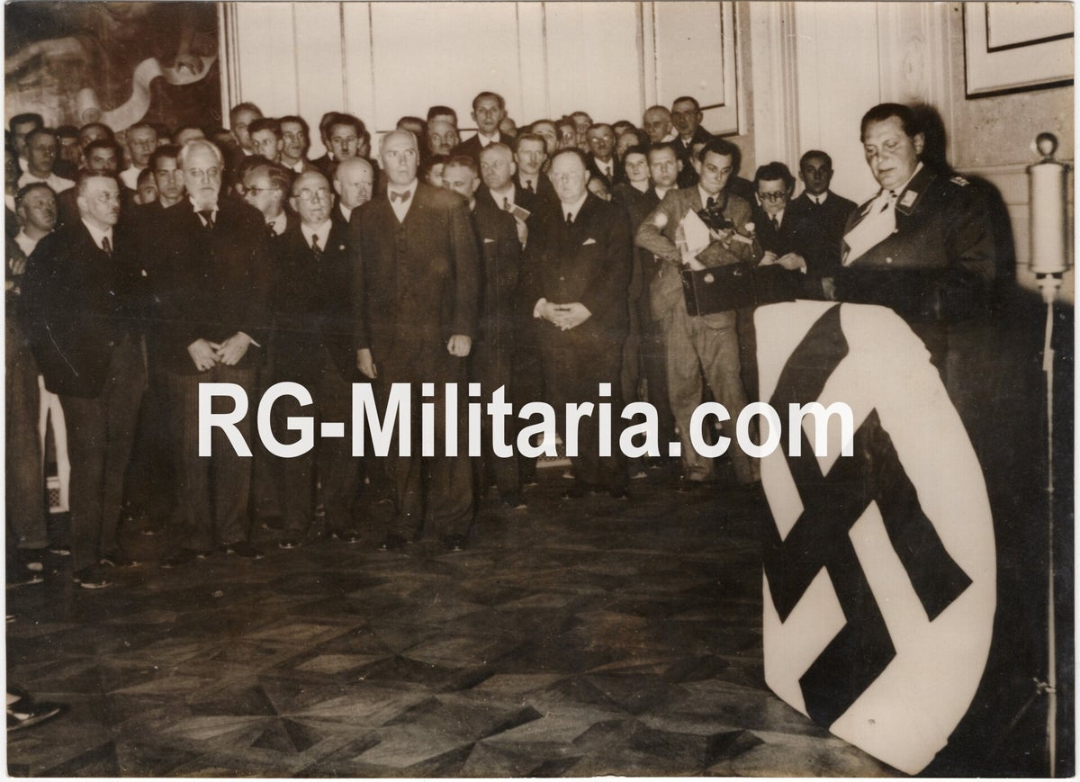 Original WW2 French Press Photo - Hermann Göring speaking (1936)