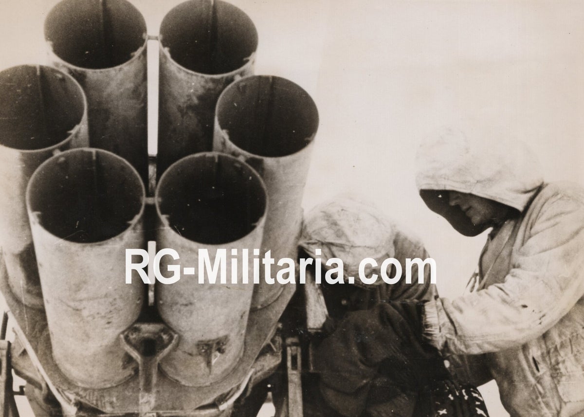 Original WW2 German Press Photo - Nebelwerfer at the Eastern Front (1944)