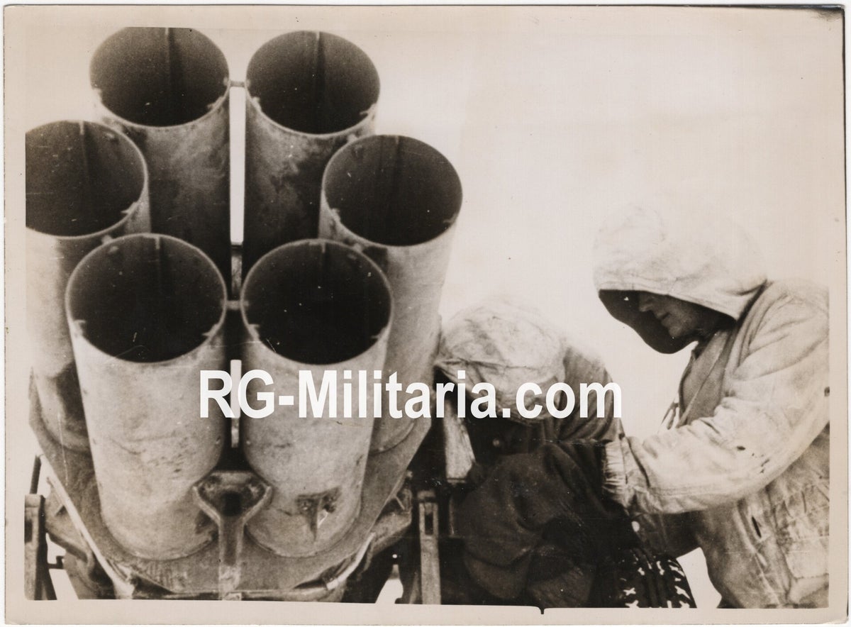 Original WW2 German Press Photo - Nebelwerfer at the Eastern Front (1944)