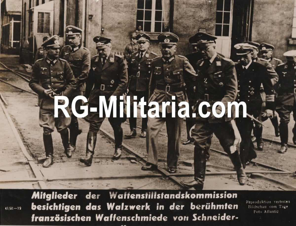 Original WW2 German Press Photo - German generals watch the Walzwerk ...