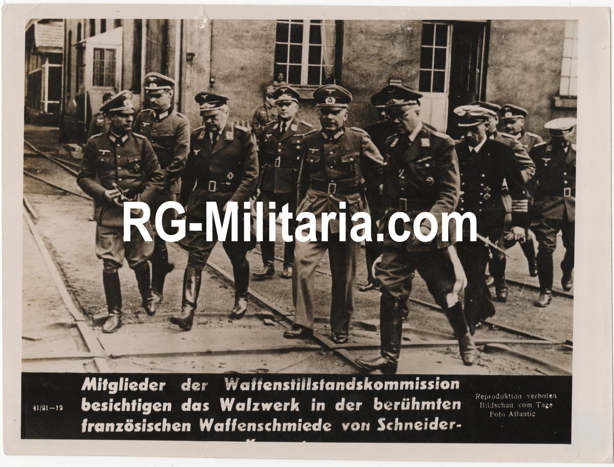 Original WW2 German Press Photo - German generals watch the Walzwerk ...
