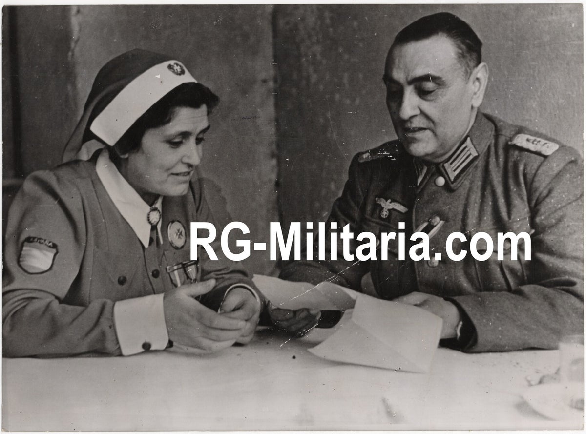 Original WW2 Italian Press Photo - Spanish Blue Division Red Cross ...