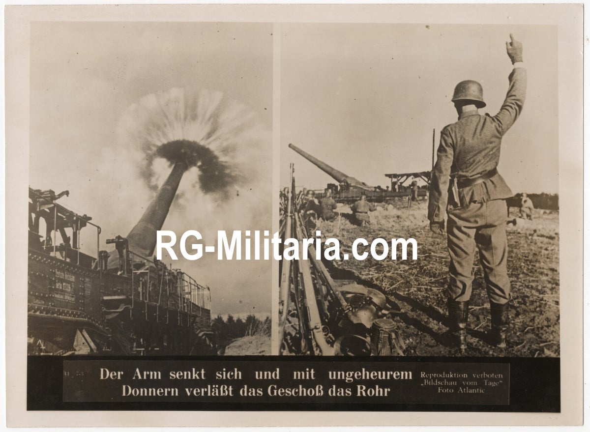 Original WW2 German Press Photo - Large railroad cannon at the Eastern ...
