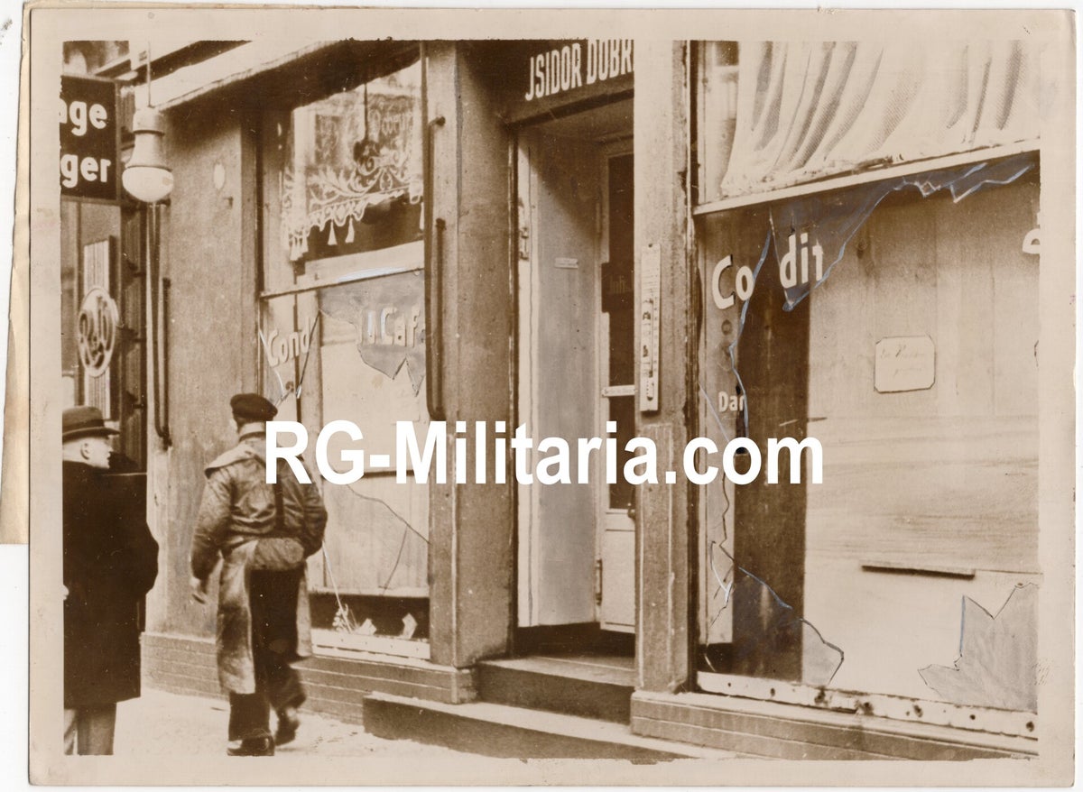Original WW2 British Press Photo - Kristallnacht aftermath destroyed ...
