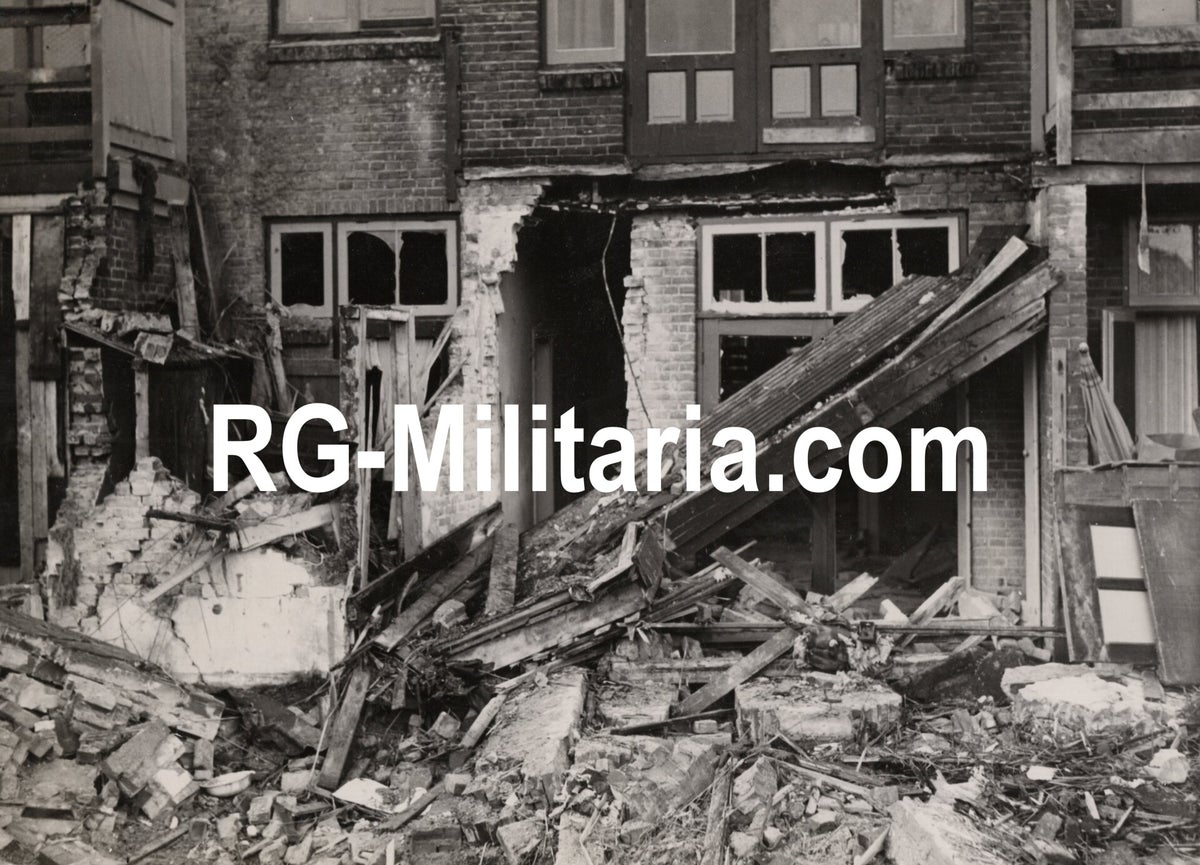 Original WW2 Dutch Press Photo - Bombed house by a British RAF Bomber ...