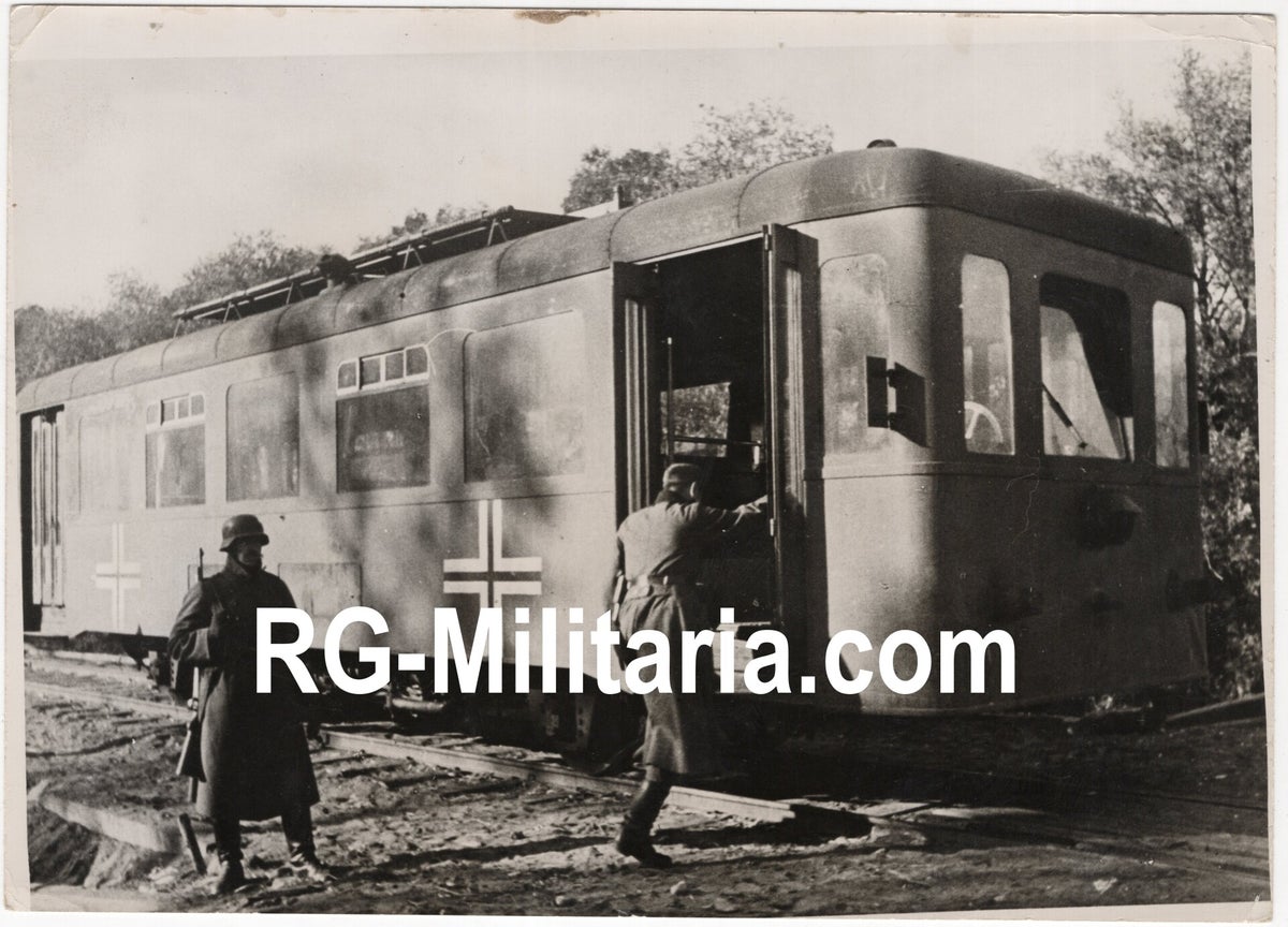 Original WW2 German Press Photo - German train carriage (1941)