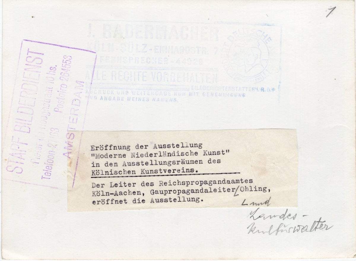 Original WW2 German Press Photo - Opening of the Dutch modern art ...
