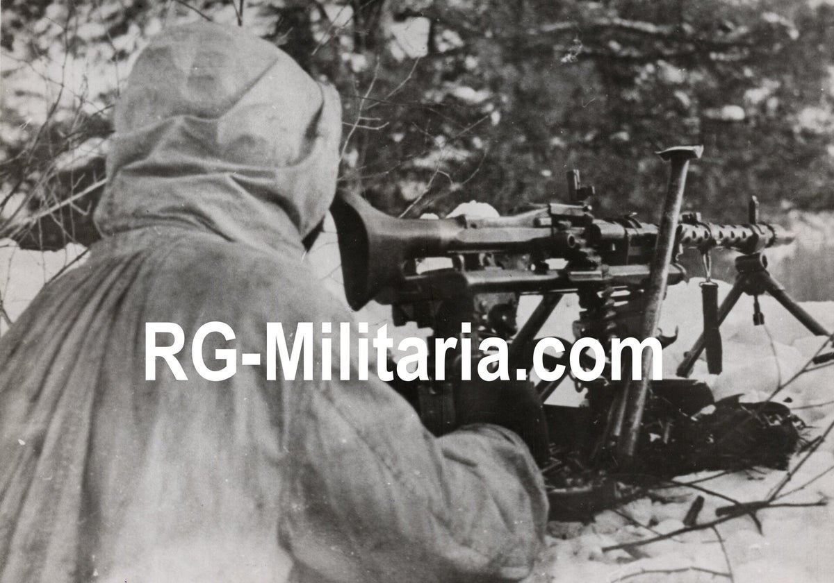 Original WW2 German Press Photo - Snow Camouflaged soldier with MG 34 ...