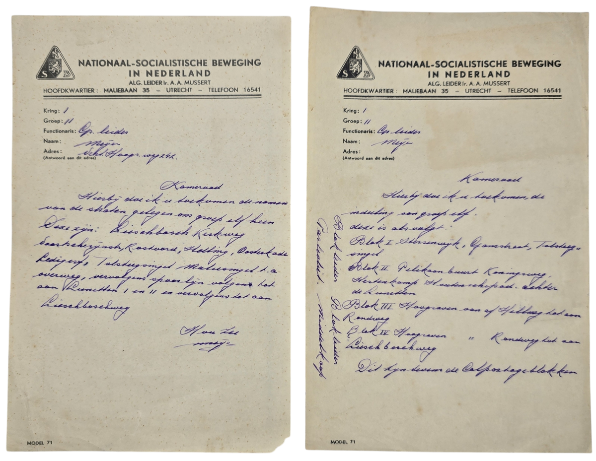 Original WW2 Dutch NSB Collaboration Document - Explaining the borders ...