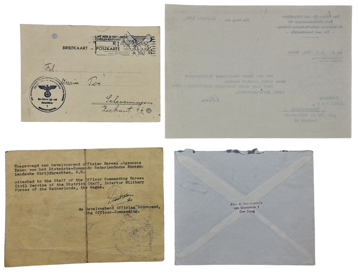 Original WW2 Dutch Document - Travel documents SS Ausreisstelle ...