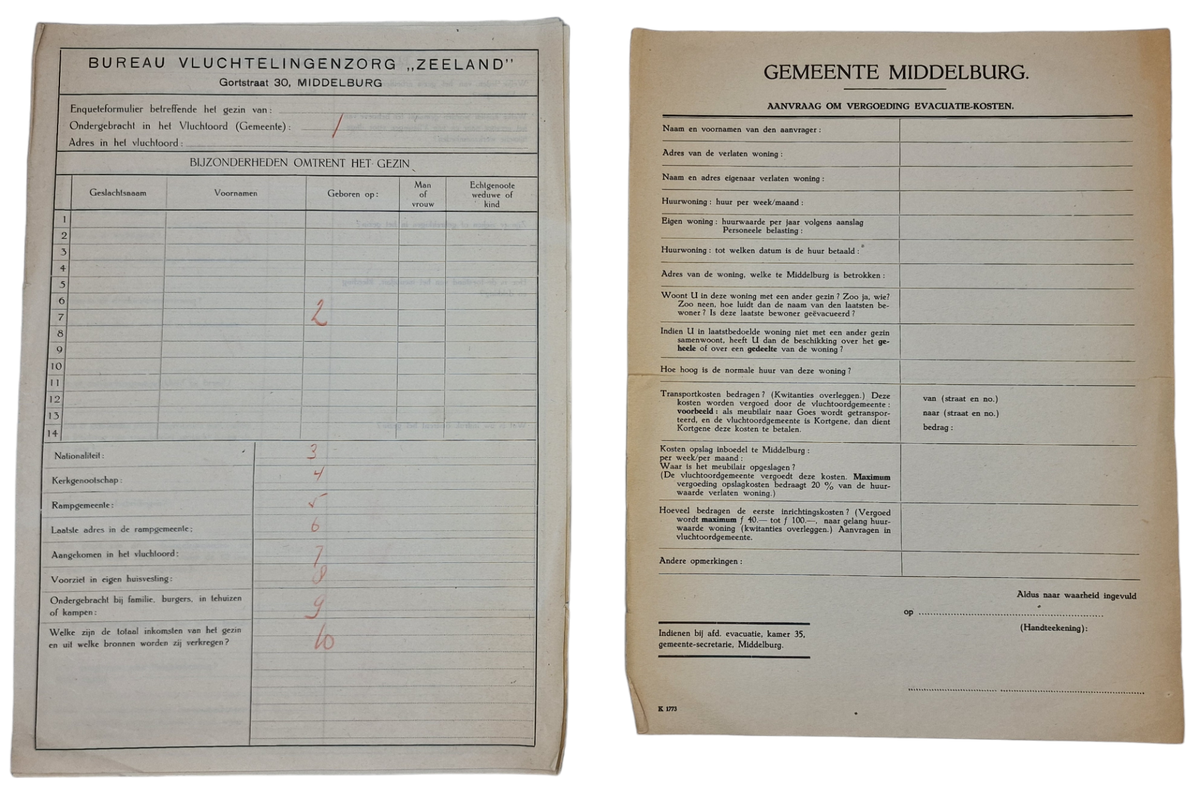 Original WW2 Dutch Document - Evacuation lot Middelburg, Zeeland (1942 ...