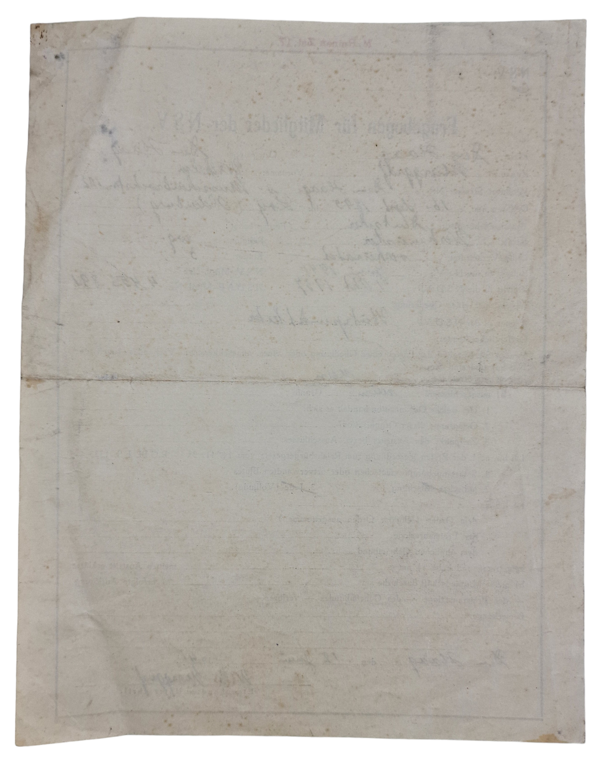 Original WW2 Dutch Collaboration Document - Questionnaire NSV ...