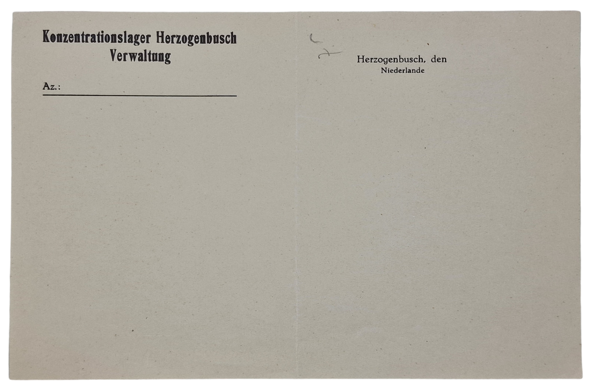 Original WW2 Dutch Document - Unused writing paper Konzentrationslager ...