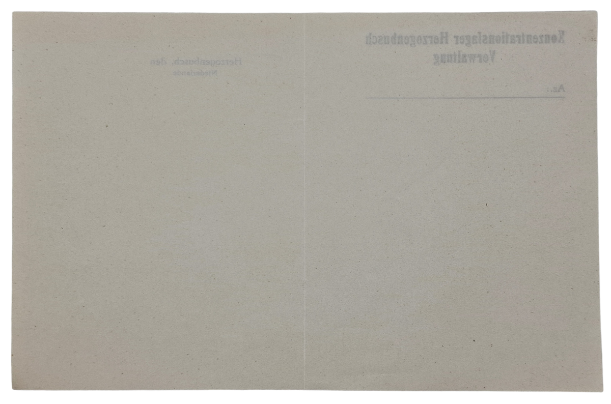 Original WW2 Dutch Document - Unused writing paper Konzentrationslager ...