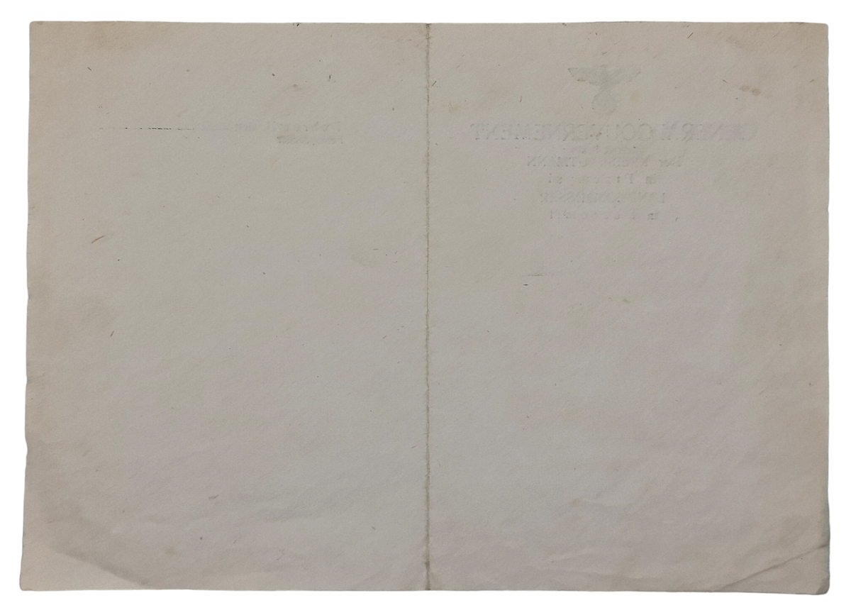 Original WW2 German Document - Writing paper Generalgouvernement ...