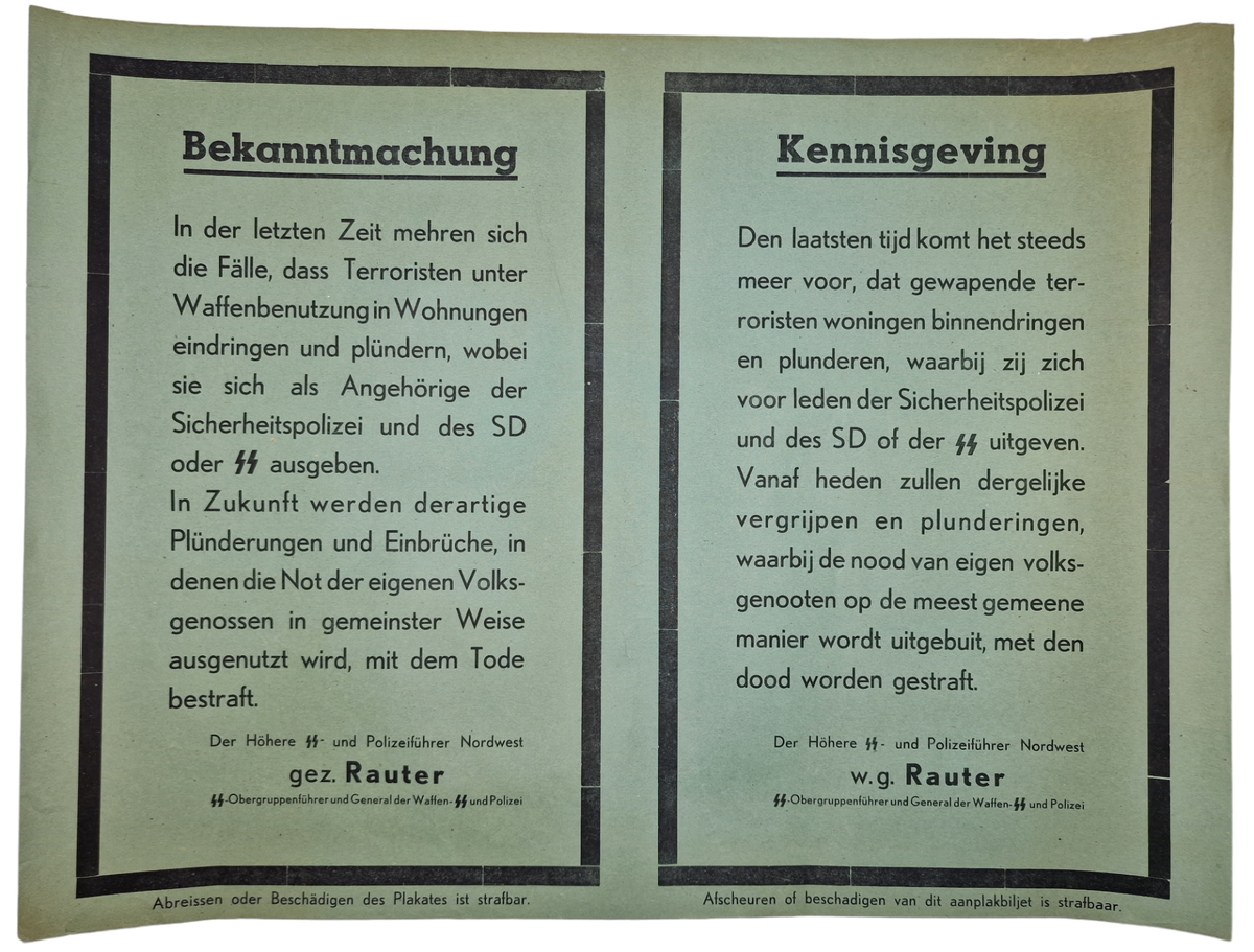 Original WW2 Dutch Waffen SS Poster - Warning against thieves that act ...