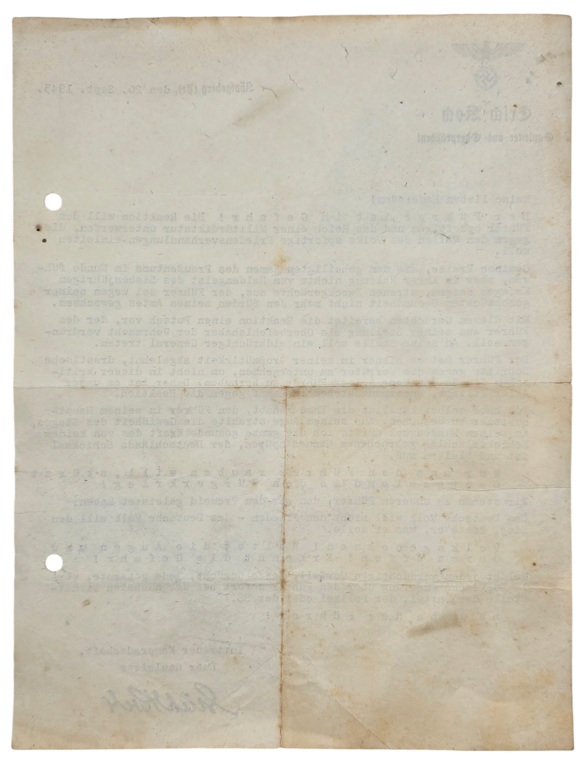 Original WW2 British Black Propaganda Leaflet - Forged Erich Koch ...