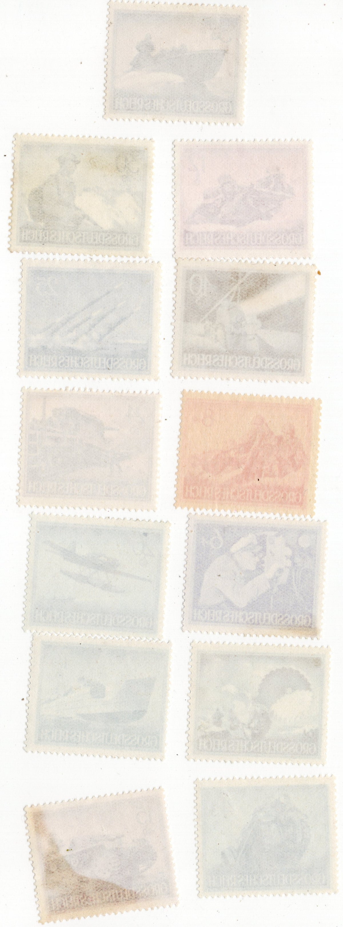 Original WW2 German Document - Stamp set Grossdeutsches Reich