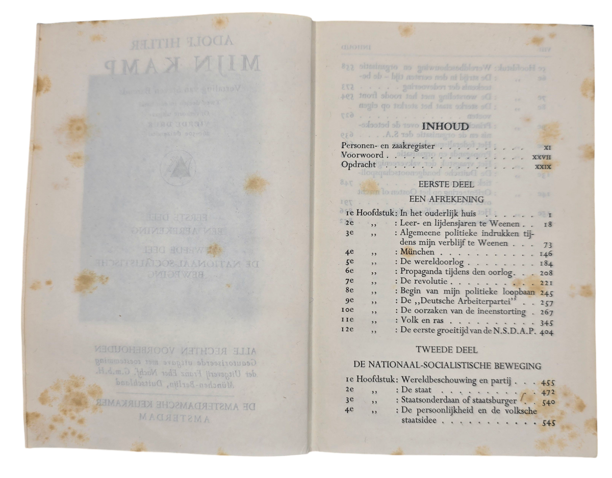 Original WW2 Dutch Book - Mijn Kamp, Adolf Hitler, 4th edition