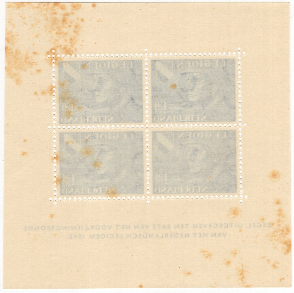 Original WW2 Dutch Waffen SS Stamp - Legioen Zegel Nederland, 12,5 cent ...