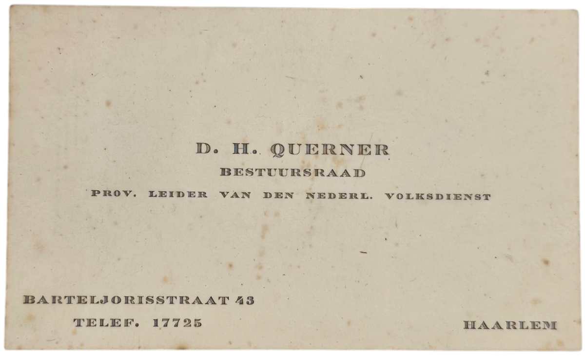 Original WW2 Dutch Collaboration NVD Document - Nederlandsche ...