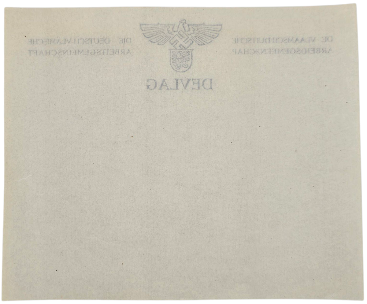 Original WW2 Flemish Collaboration Document - Devlag Vlaamsch-Duitsche ...