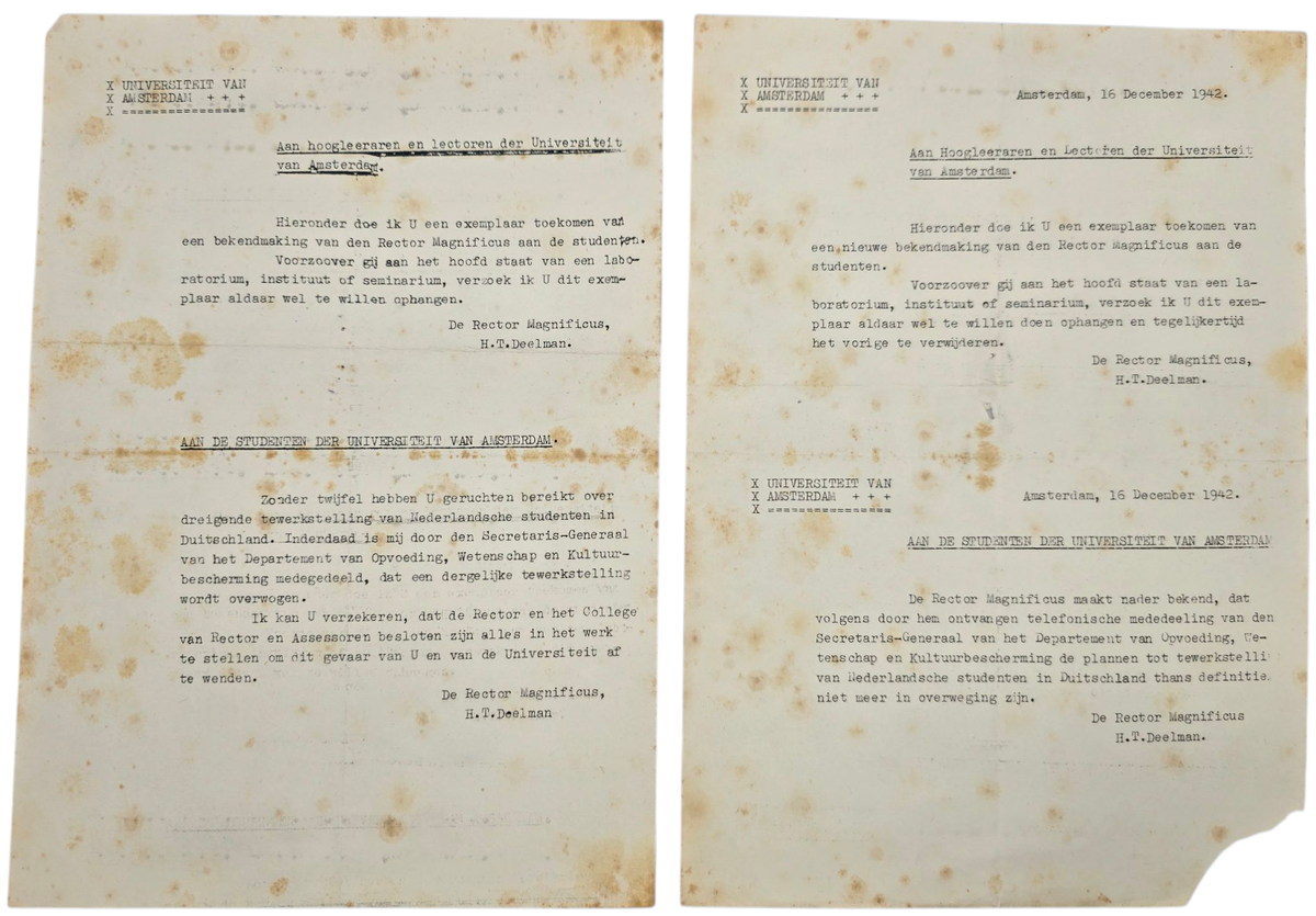 Original WW2 Dutch Document - UVA University of Amsterdam letters ...