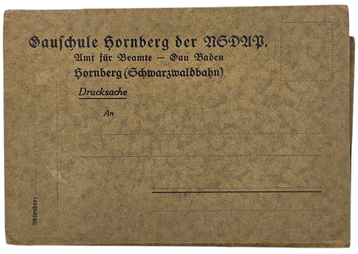 Original WW2 German Document - Gauschule Hornberg der NSDAP, Gau Baden