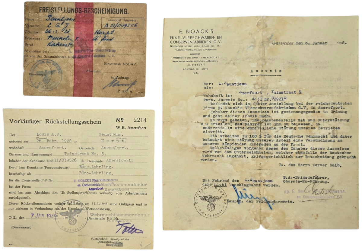 Original WW2 Dutch Document - Ausweis set Amersfoort (1945)