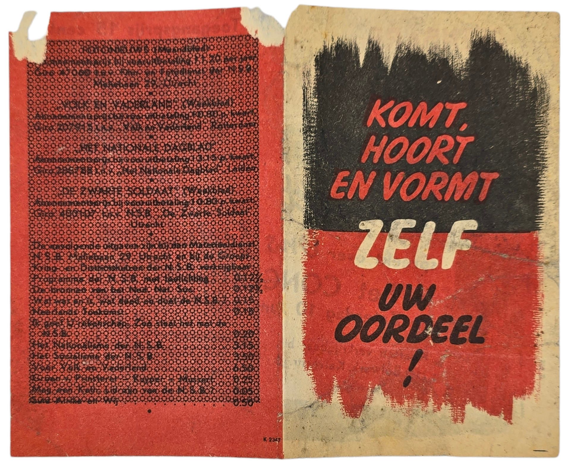 Original WW2 Dutch Collaboration NSB Document - NSB gathering, Anton Mussert, Concertgebouw ...