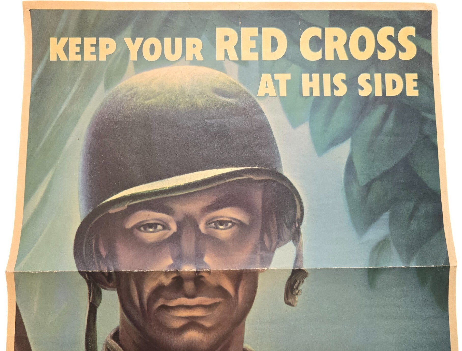 Original WW2 US Poster - Keep your Red Cross at his side, Give + (1944)