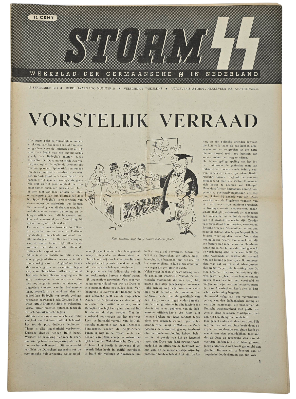 Original WW2 Dutch Waffen SS Newspaper - Storm SS 3rd Year No. 24 ...
