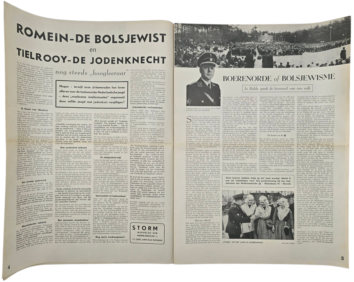 Original WW2 Dutch Waffen SS Newspaper - Storm SS 1st Year No. 14 (1941)