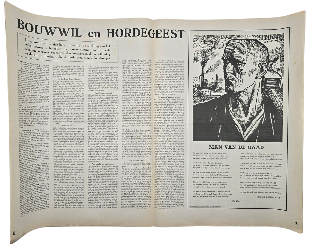 Original WW2 Dutch Waffen SS Newspaper - Storm SS 2nd Year No. 4 (1942)