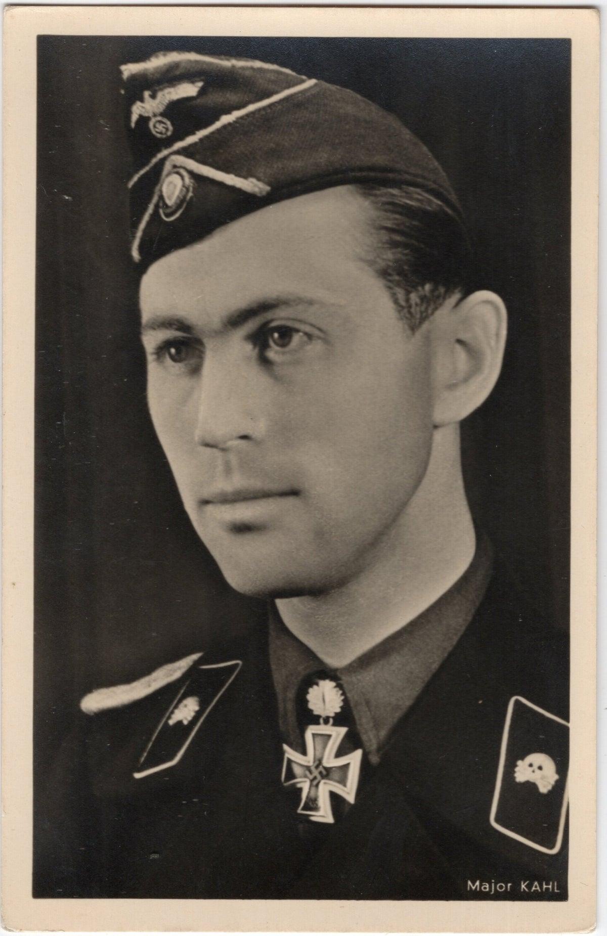 Original WW2 German Postcard - Panzer Knights Cross wearer Major Bruno Kahl