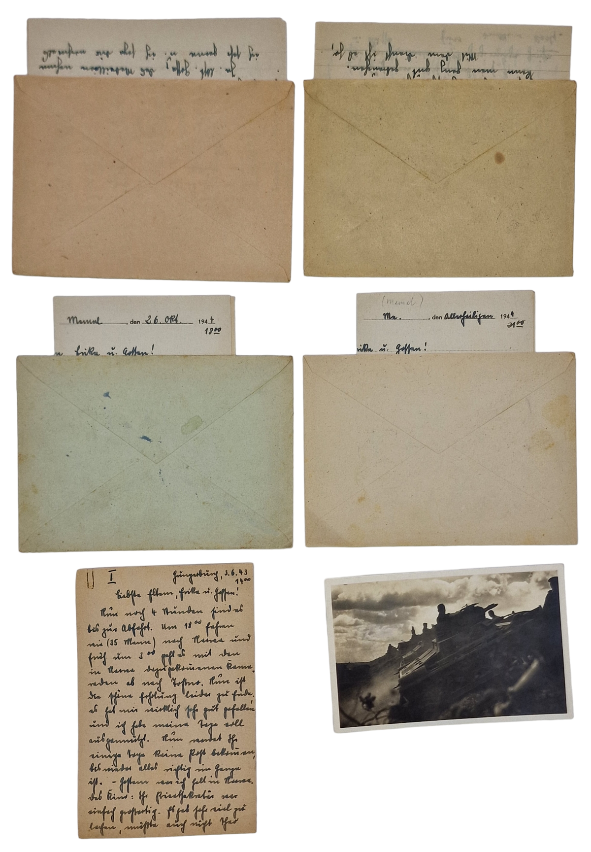 Original WW2 German Document - Envelope set 1 Kompanie Panzer Abteilung ...
