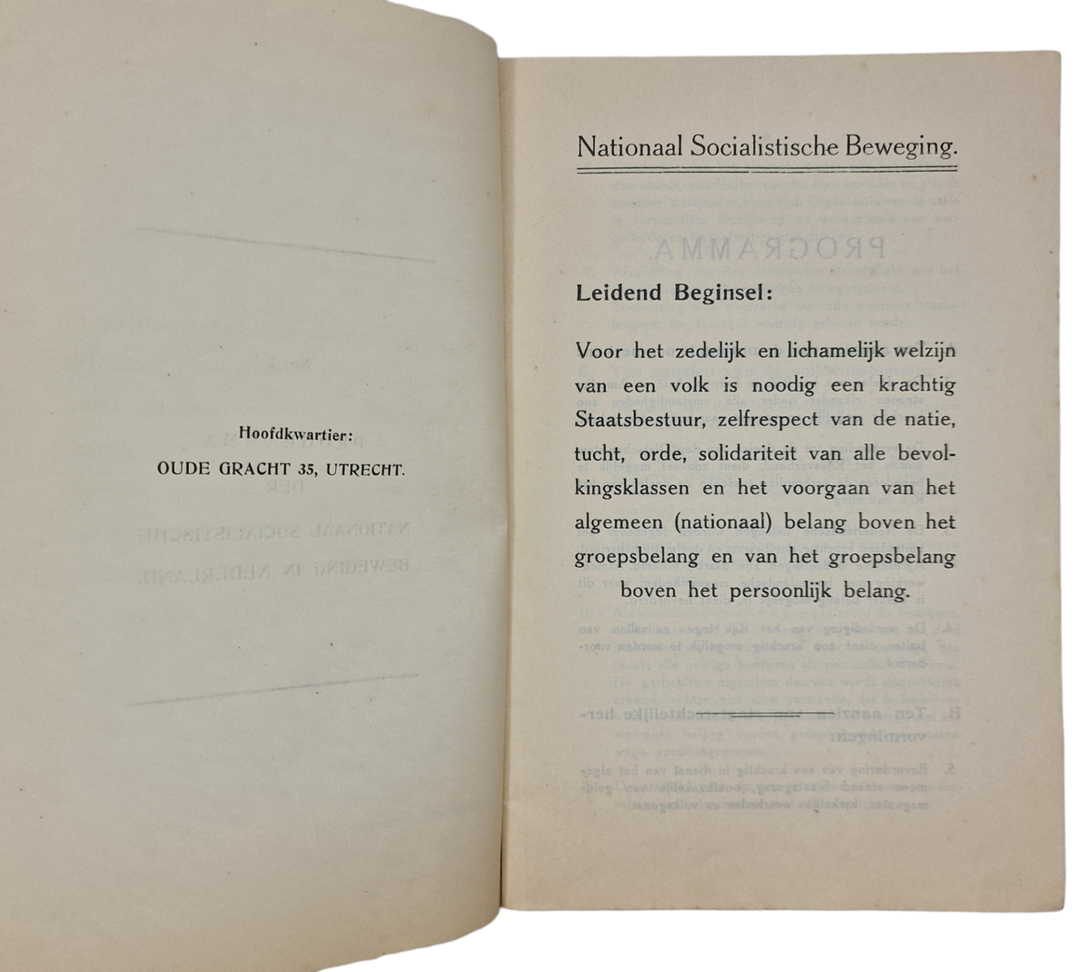 Original WW2 Dutch NSB Collaboration Brochure - Programma met ...