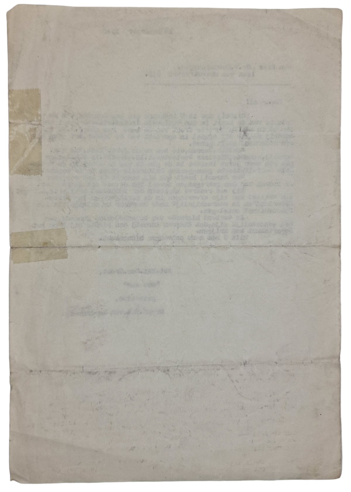 Original WW2 Dutch Collaboration NSB Document - Letter Ansenbourg to ...