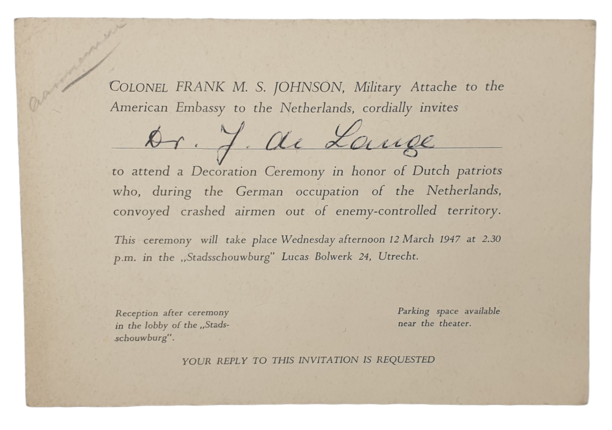 Original WW2 Document - Invitation card Stadsschouwburg Utrecht (1947)
